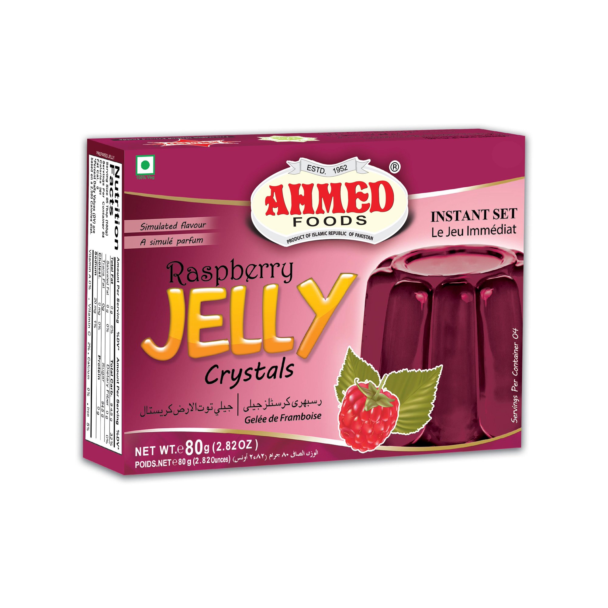 Buy Online Ahmed Raspberry Crystals Jelly (80g) | USA.